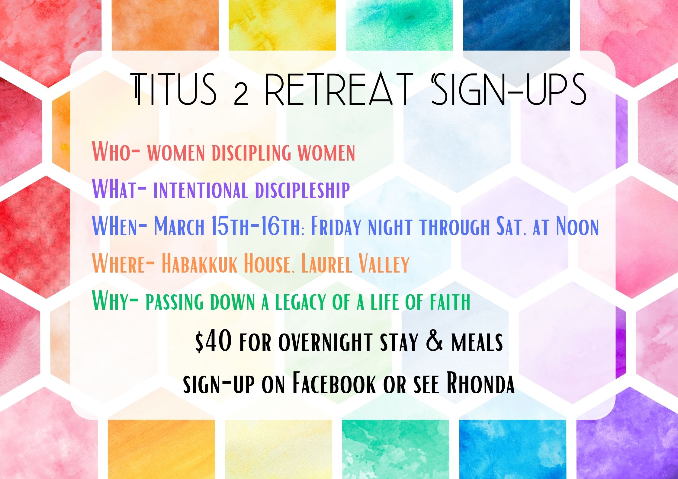 Events from April 24 – March 16 – Church of the Cove